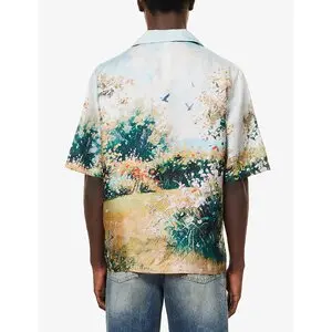 Amiri Chateau Fountain Printed Silk Shirt