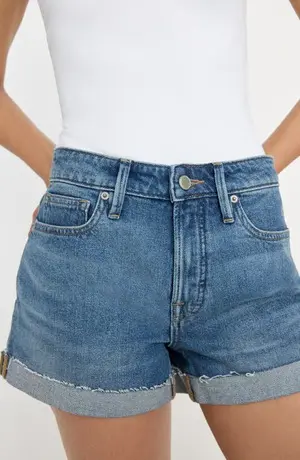 Good American Good Girlfriend Denim Shorts - Indigo