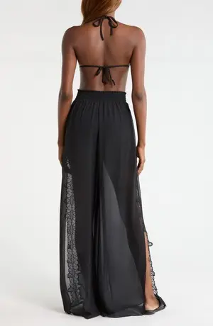Ramy Brook Athena Lace Cover-up Pants - Black