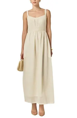 English Factory Mixed Media Open Back Dress