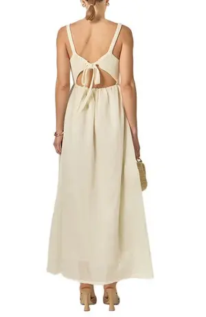 English Factory Mixed Media Open Back Dress