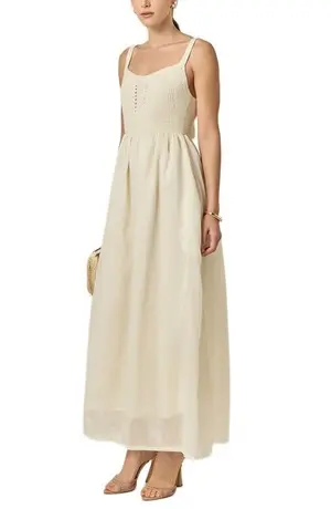 English Factory Mixed Media Open Back Dress