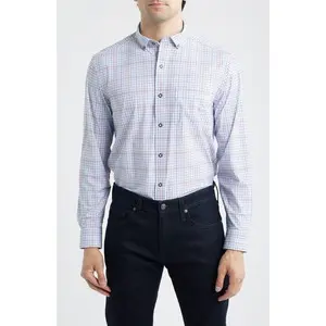Johnston & Murphy Xc Motion Performance Knit Button-up Shirt - Multi Plaid