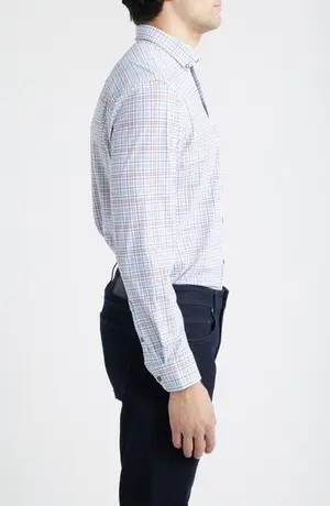 Johnston & Murphy Xc Motion Performance Knit Button-up Shirt - Multi Plaid
