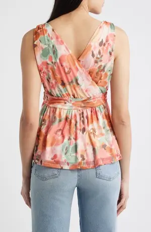 Loveappella Sleeveless Peplum Top - Blush