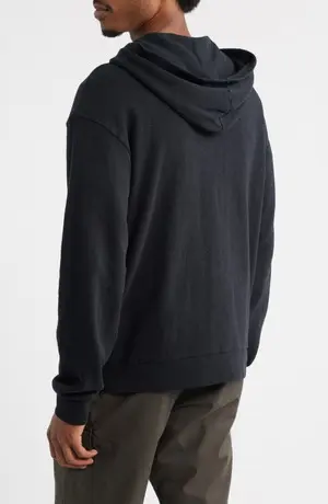 PALMES Waffle Stitch Full Zip Hoodie - Black