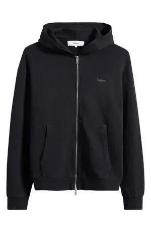 PALMES Waffle Stitch Full Zip Hoodie - Black