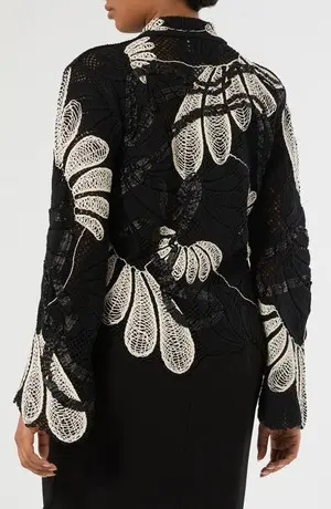 Marina Rinaldi Lappole Crochet Cardigan