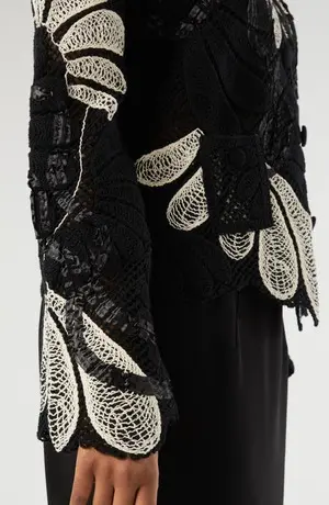 Marina Rinaldi Lappole Crochet Cardigan