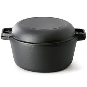 MEGACHEF 5 Quart 2-in-1 Cast Iron Dutch Oven And Skillet