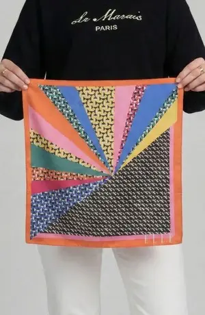 ELLE COLLECTION Printed Satin Scarf - Multi