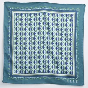 ELLE COLLECTION Printed Satin Scarf Teal Multi