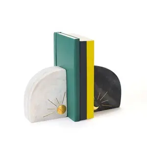 MATR BOOMIE Indukala Sun And Moon Marble Bookends - Multicolor