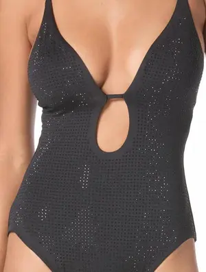 Michael Kors Rhinestone Embellished One-piece Swimsuit