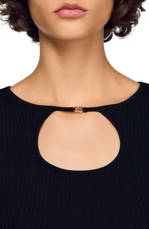 Sandro Openwork Collar Sweater