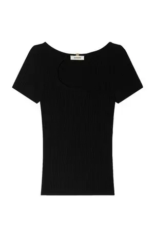 Sandro Openwork Collar Sweater