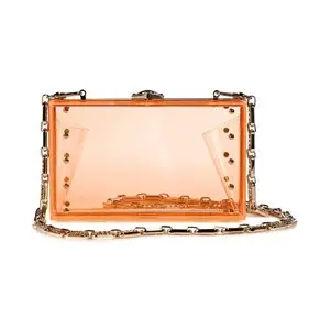 DESERI Halo Crossbody Clutch With Fox Head Clasp - Orange