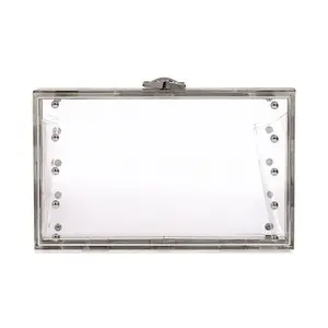 DESERI Halo Crossbody Clutch With Fox Head Clasp - Silver
