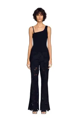 Sandro Asymmetric Knit Top With Strap