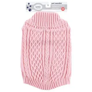 LUVABLE FRIENDS Cableknit Pet Sweater - Pink
