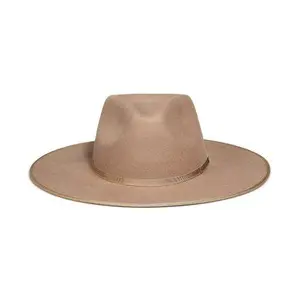 DESERI Flat Brim Hat With Ribbon Detail - Tan