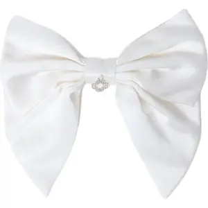 Maje Satin Bow Barrette - White