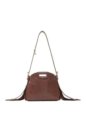 Maje Miss M Mini Bag In Vintage Leather - Brown