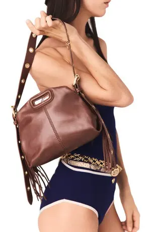 Maje Miss M Mini Bag In Vintage Leather