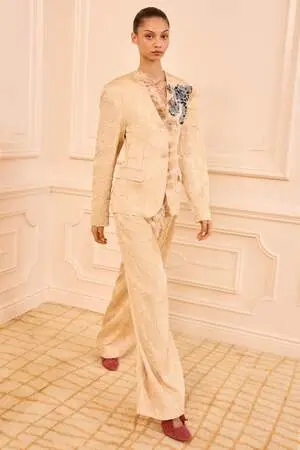 Ulla Johnson Otto Satin Blazer With Embroidery