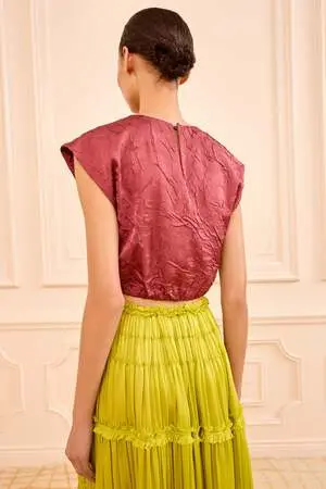 Ulla Johnson Satin Crop Top - Fig