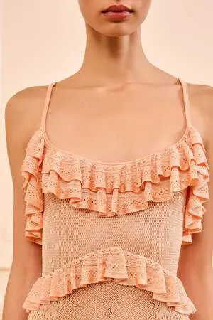 Ulla Johnson Bania Knit Bodysuit - Peony