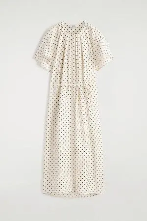 Cos Pleated Belted Midi Dress - White