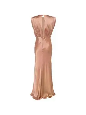 SEMICOUTURE Casilda Gathered Maxi Dress - Neutrals