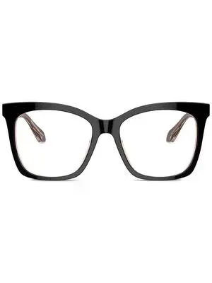 Giorgio Armani Logo-print Square Frame Glasses - Black
