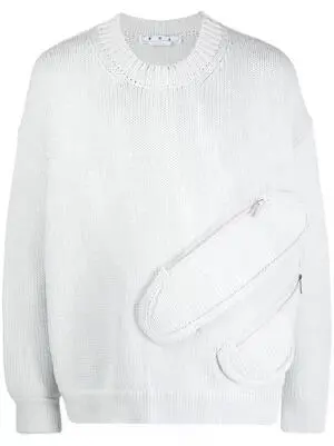 Off-White Zip-compartment Crew-neck Sweatshirt