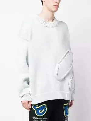Off-White Zip-compartment Crew-neck Sweatshirt