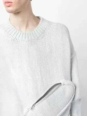 Off-White Zip-compartment Crew-neck Sweatshirt