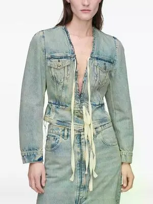 MAISON MARGIELA Denim Jacket With Raw Edges And Tie Closure