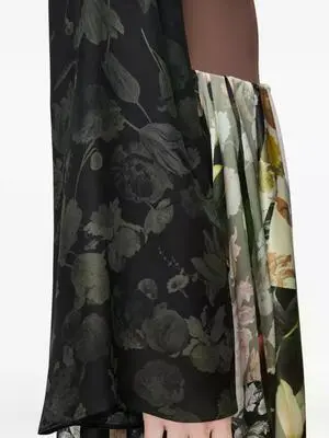 MAISON MARGIELA Floral-sleeves Top - Brown