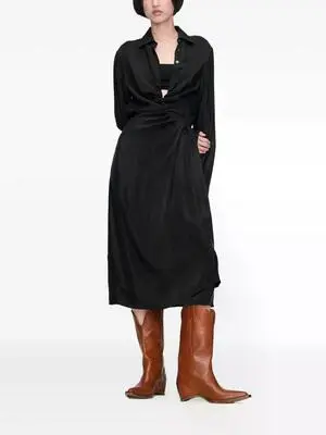 MAISON MARGIELA Twisted Draped Shirt Dress - Black