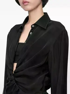 MAISON MARGIELA Twisted Draped Shirt Dress - Black