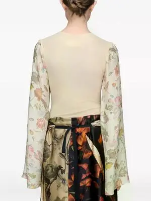MAISON MARGIELA Floral Sleeve Bodysuit - Neutrals