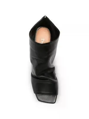THE SELLER Gathered Open-toe Boots - Black