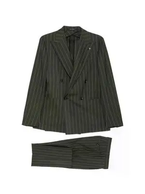 Tagliatore Pinstripe Double-breasted Suit - Green