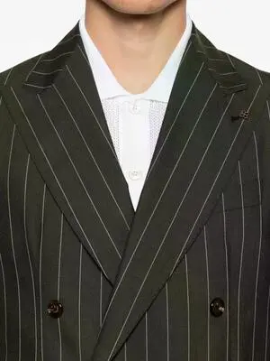 Tagliatore Pinstripe Double-breasted Suit - Green