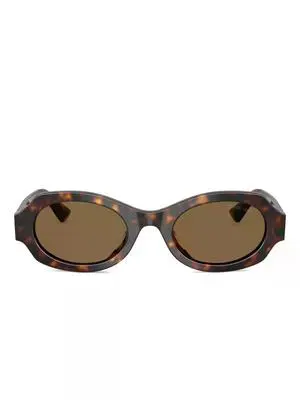Giorgio Armani Oval Frame Sunglasses - Brown