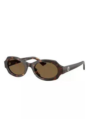 Giorgio Armani Oval Frame Sunglasses - Brown