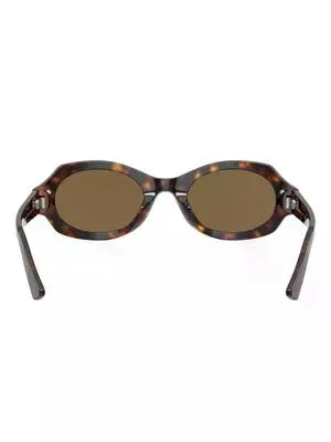 Giorgio Armani Oval Frame Sunglasses - Brown