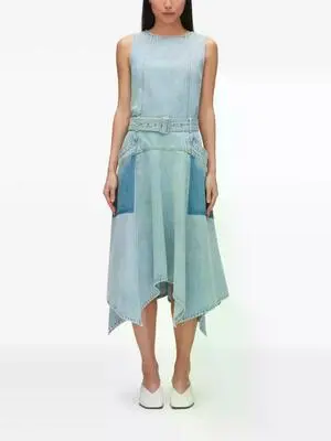 3.1 Phillip Lim Patchwork Belted Cotton Midi Dress