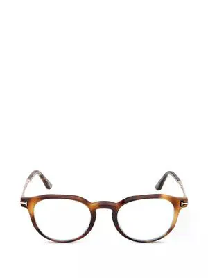 TOM FORD Tortoise Round-frame Glasses - Brown